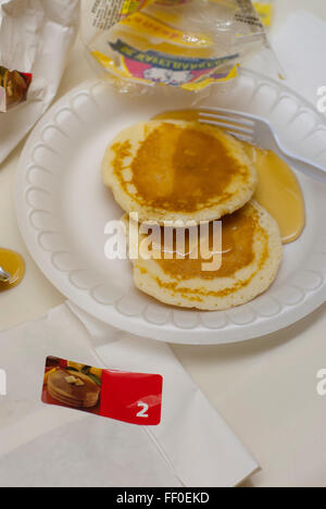 Prepackaged processed hotel breakfast food of little nutritional value ...
