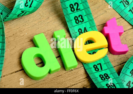 Diet word on wooden table Stock Photo - Alamy