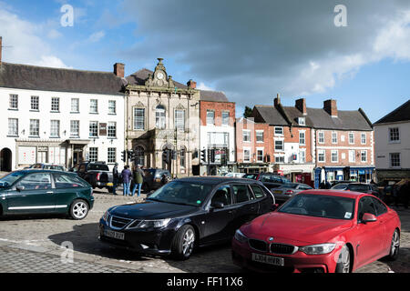 UK, England, Derbyshire, Ashbourne, Market Place, Victoria Square ...