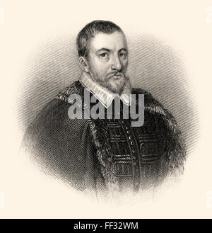 Portrait of Sir Thomas Bodley, an English diplomat and scholar, founder ...