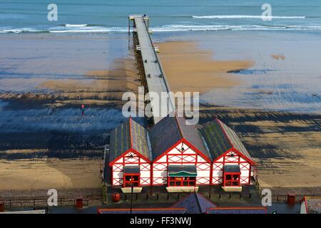 Amusement arcade and pier at Saltburn by the Sea,England,UK Stock Photo ...