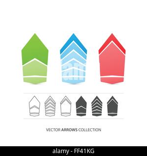 Red arrow set vector. Arrows signs for military map. ursor of troop ...