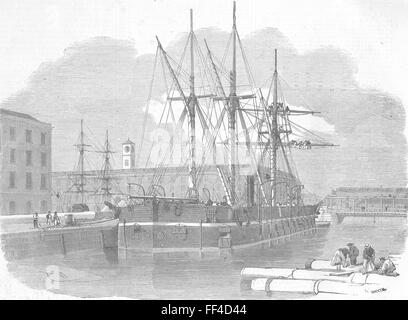 SHIPS The Glatton floating battery 1855. Illustrated Times Stock Photo ...