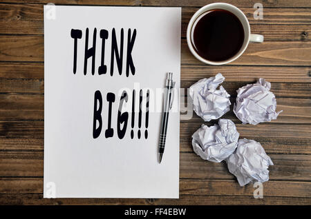 Think positive words on paper Stock Photo - Alamy