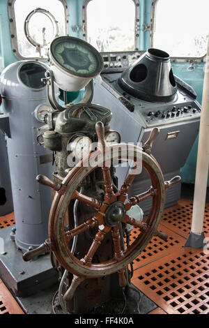 Rudder and Equipment to control inside the Boat Photo Stock Photo - Alamy