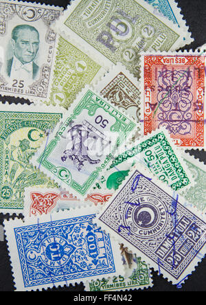 Stack of Turkish revenue stamps printed in Turkey circa 1970 Stock ...