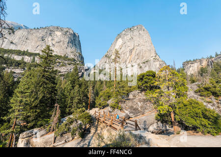 Bridge over Merced River, Yosemite national park, California, United ...