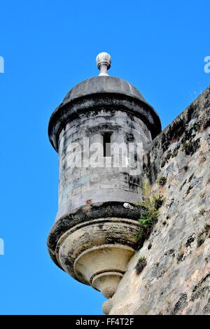 Lookout tower from the top of Castillo San Felipe del Morro in Old San ...