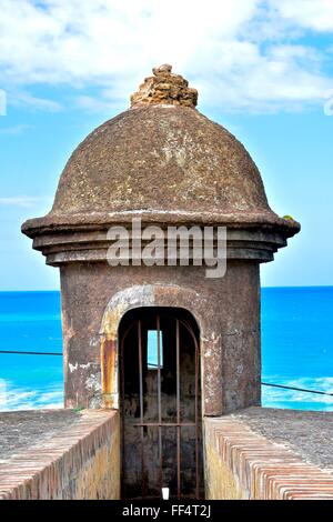 Lookout tower from the top of Castillo San Felipe del Morro in Old San ...