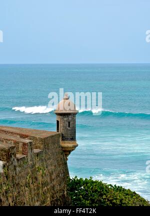 Lookout tower from the top of Castillo San Felipe del Morro in Old San ...