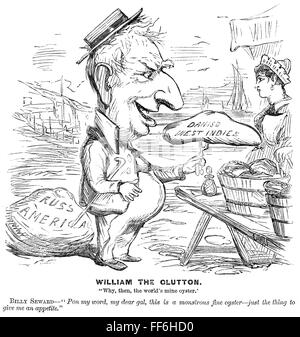 ALASKA PURCHASE CARTOON. /nAmerican newspaper cartoon of 1867 showing a ...