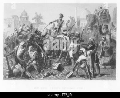 INDIA: SEPOY MUTINY, 1857. /nMutinous Sepoys dividing spoils during the ...