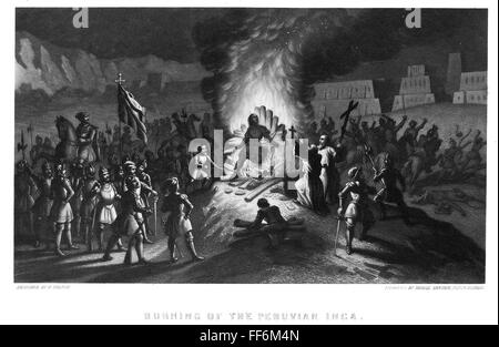 ATAHUALPA EXECUTION. /nThe execution by the Spanish of Atahualpa, the ...