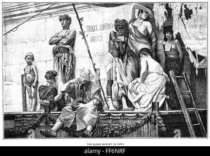 ANCIENT ROME: SLAVE MARKET. /nA slave market in Ancient Rome: colored ...