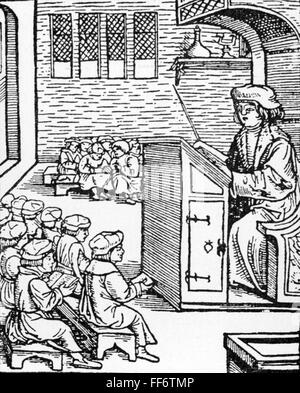 pedagogy,school / lessons / discipline,school lessons,woodcut,14th ...