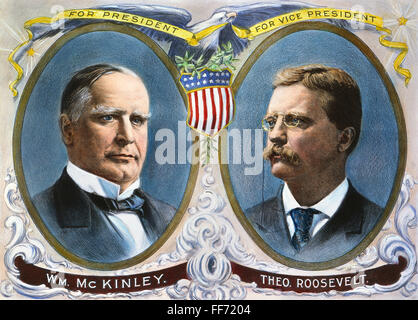 William McKinley and Theodore Roosevelt Campaign Poster, 1900William ...
