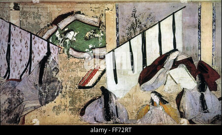 JAPAN: TALE OF GENJI. /nJapanese scroll painting of a scene from the ...