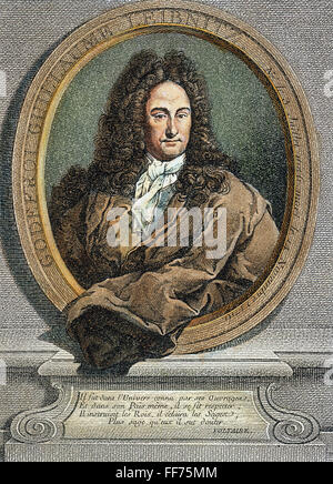 Gottfried von Leibniz, German mathematician and philosopher Stock Photo ...