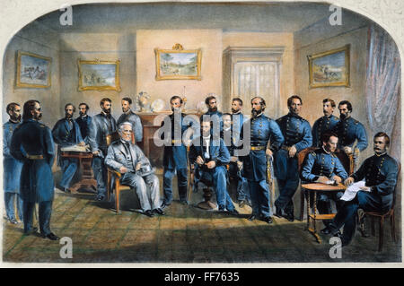Grant and Lee meeting at Appomattox, Virginia by Louis Mathew Didier ...