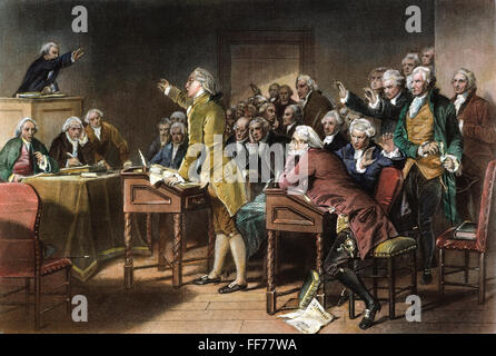 VIRGINIA: PATRICK HENRY, 1765. /nPatrick Henry speaking in the Virginia ...