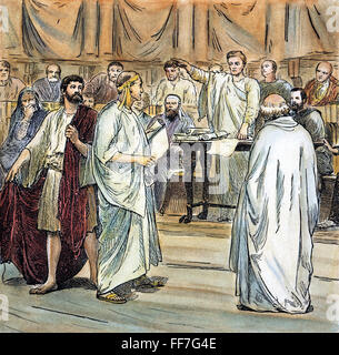 ROMAN COURT. /n'Court scene in Old Rome.' Line engraving, 19th century ...