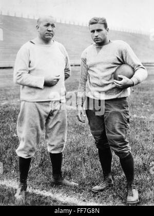 KNUTE ROCKNE (1888-1931). /nAmerican football coach. Rockne (right ...