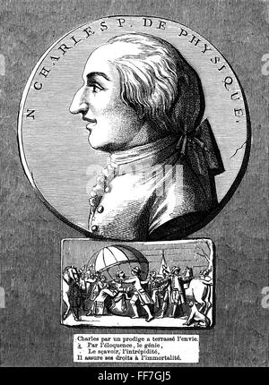 Jacques Alexander Cesar Charles (1746-83) French physicist. Print ...