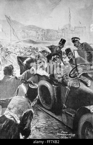 Assassination of Archduke Franz Ferdinand of Austria in Sarajevo. This ...