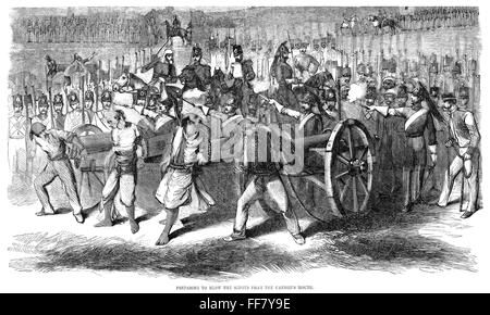 INDIA: SEPOY MUTINY, 1857. /nMutinous Sepoys dividing spoils during the Sepoy Rebellion in India ...