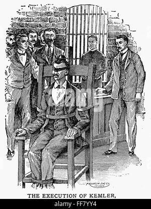 Execution by electric chair. Kemmler, the first man executed by ...