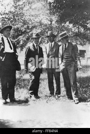 John T. Scopes (c) in 1925 at his famous "Monkey Trial". He is ...