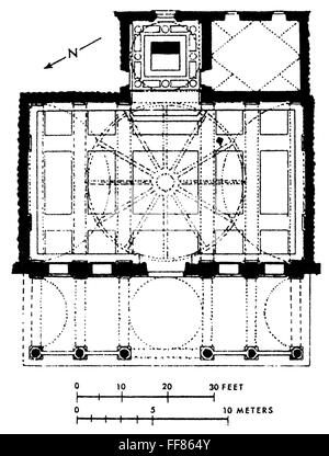 BRUNELLESCHI: PAZZI PLAN. /nModern floor plan for the Pazzi Chapel at ...