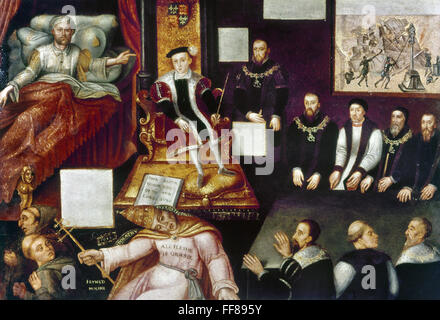 Painting depicting the boy king, Edward VI of England (1537-1553), with ...