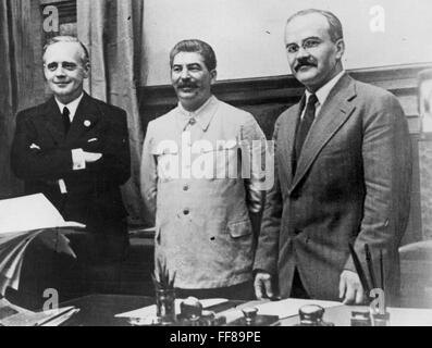 Signing of the Hitler-Stalin Pact in Moscow. Molotov ratifying the ...