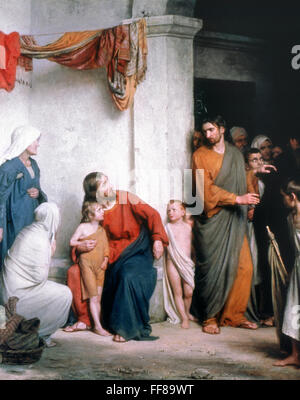 JESUS BLESSES CHILDREN Stock Photo - Alamy