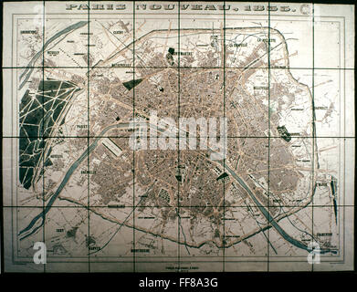 PARIS: HAUSSMANN PLAN. /nPlan of Paris, France, c1870, showing Georges ...