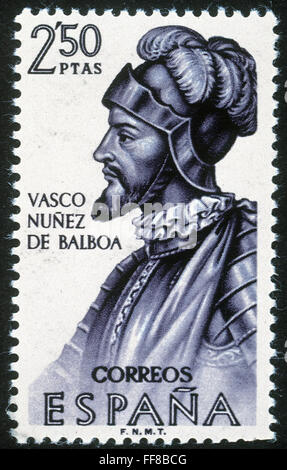 VASCO NUNEZ de BALBOA /n(1475-1519). Spanish explorer. Balboa taking ...