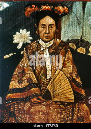 TZ'U HSI (1835-1908). /nEmpress dowager of China, 1875-1908. Painting ...