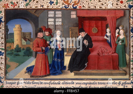 BOETHIUS (c480-524). /nRoman philosopher. Boethius & Philosophy (left ...