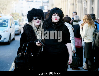 Couple wearing goth style fashion walking through Brighton on August ...