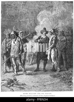 ROGER WILLIAMS (1603-1683). /nCleric and founder of the colony of Rhode ...
