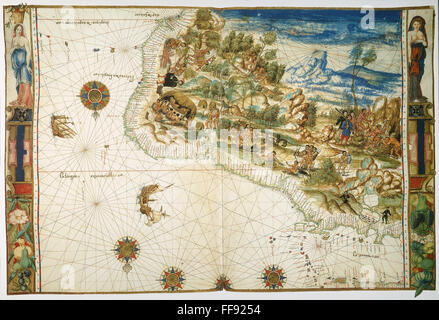 NEW WORLD MAP, 1547. /nMap of the West Indies and Central American from ...