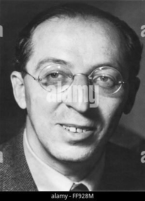 AARON COPLAND (1900-1990). /nAmerican composer. Pencil drawing by Aline ...