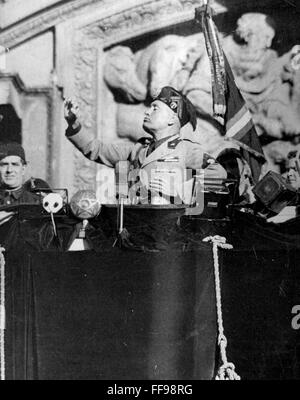 BENITO MUSSOLINI (1883-1945). /nItalian dictator. Mussolini on crutches ...