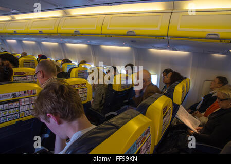 Passenger seating inside a Ryanair plane Stock Photo - Alamy