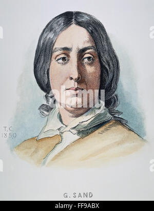 GEORGE SAND (1804-1876). /nFrench writer. Caricature, 1848 Stock Photo ...