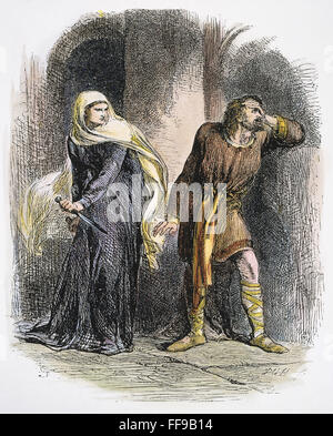 A scene from shakespeare's tragedy, Macbeth, showing Lady Macbeth ...