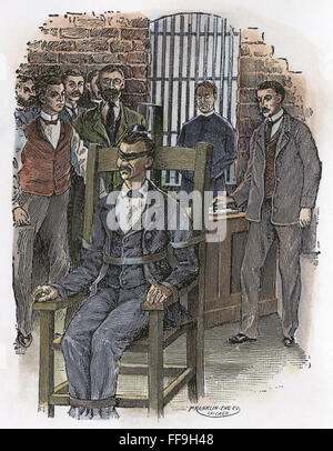Execution by electric chair. Kemmler, the first man executed by ...