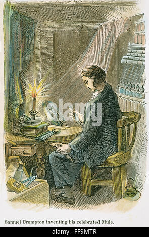 Samuel Crompton (1753-1827) English inventor. His spinning mule of 1779 ...