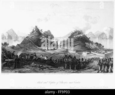 FIRST OPIUM WAR, 1841. /nThe bombardment of Canton, China, by the ...